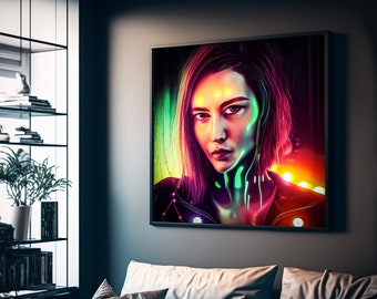 Futuristic Cyborg Woman in Anime Style - Etsy