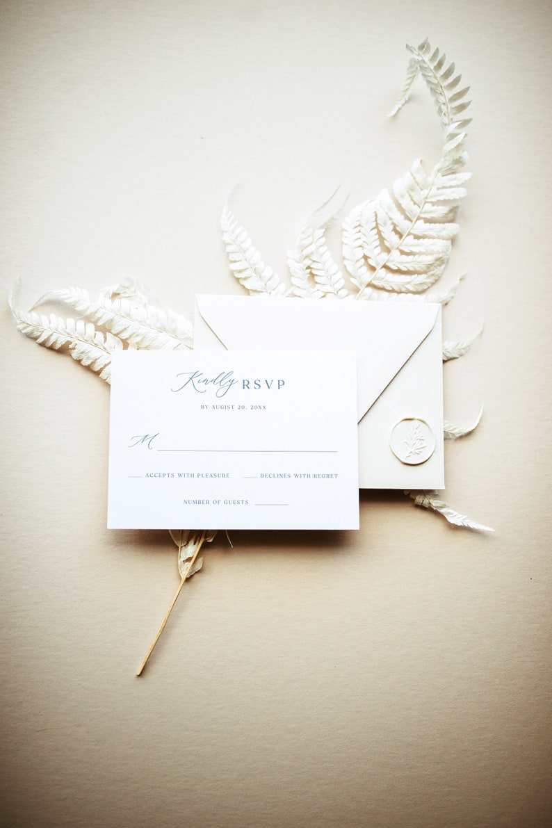 Simple RSVP Card Template Minimalist Wedding Response Card - Etsy