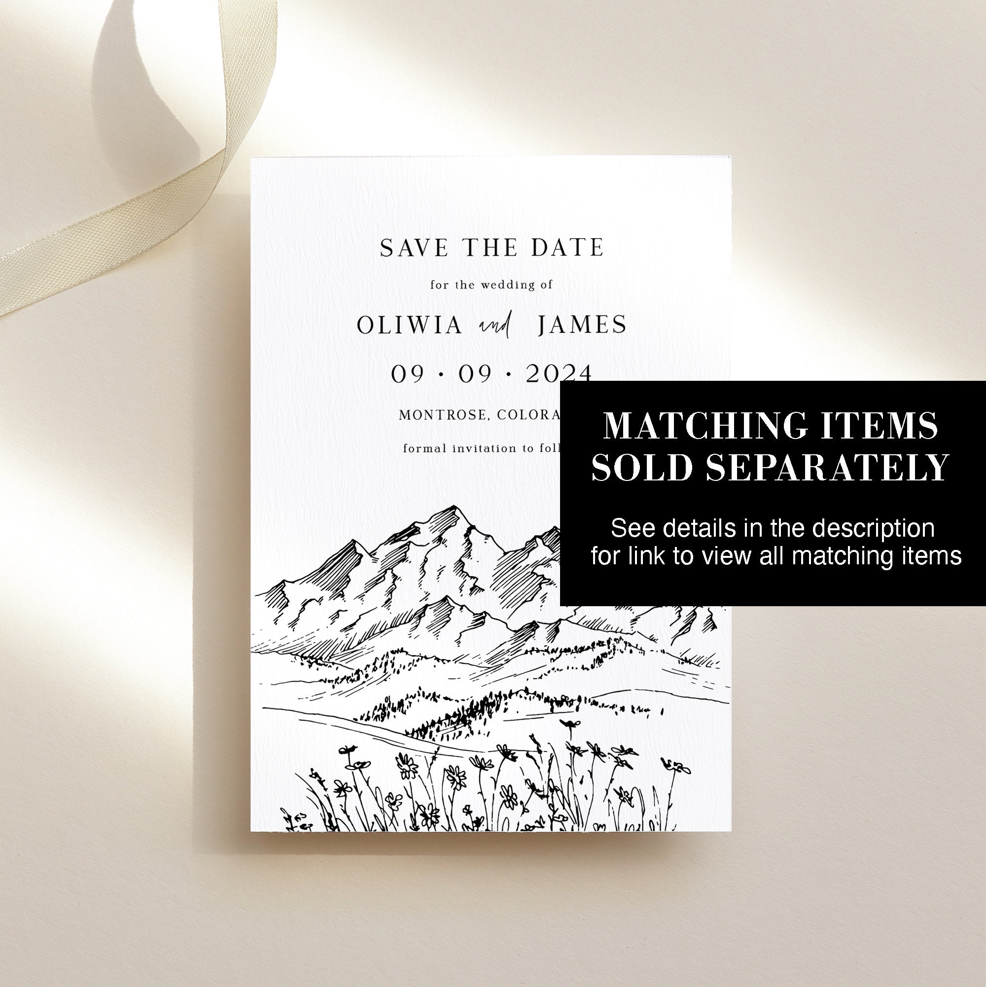 Mountain Range Wedding Invitation Suite Template Ranch - Etsy