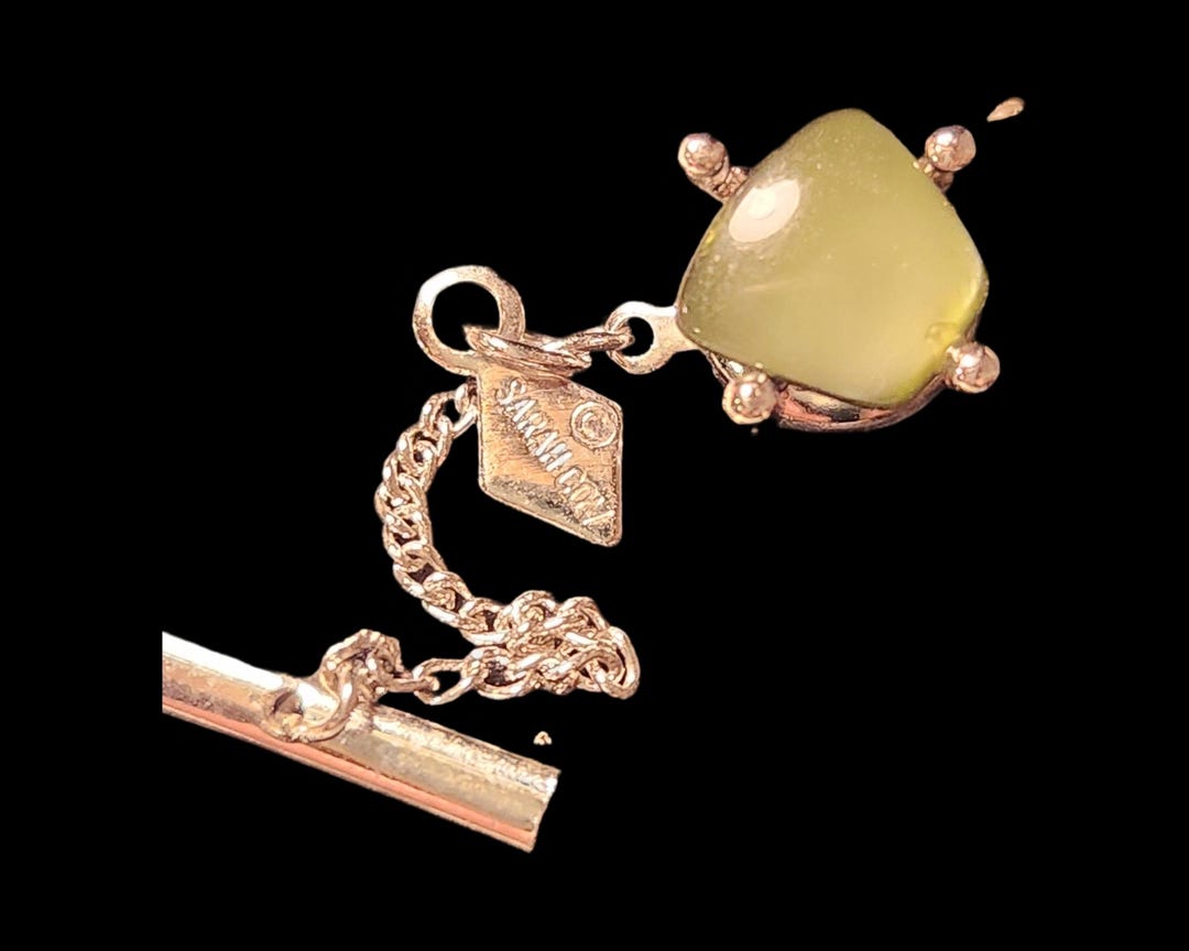 Vintage Jade Tie Tack by Sarah Coventry - Etsy