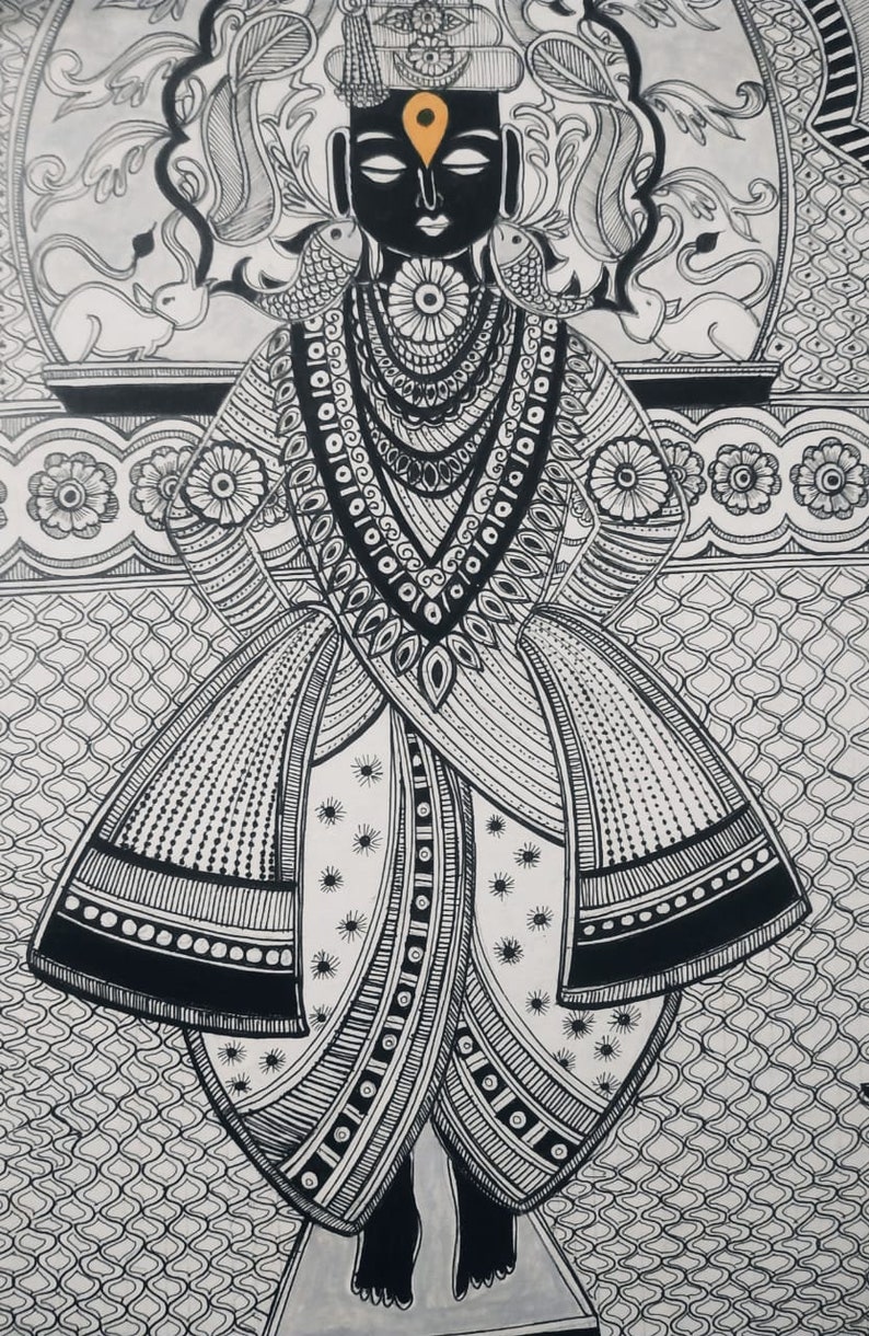 Lord Vitthala in Madhubani Style - Etsy