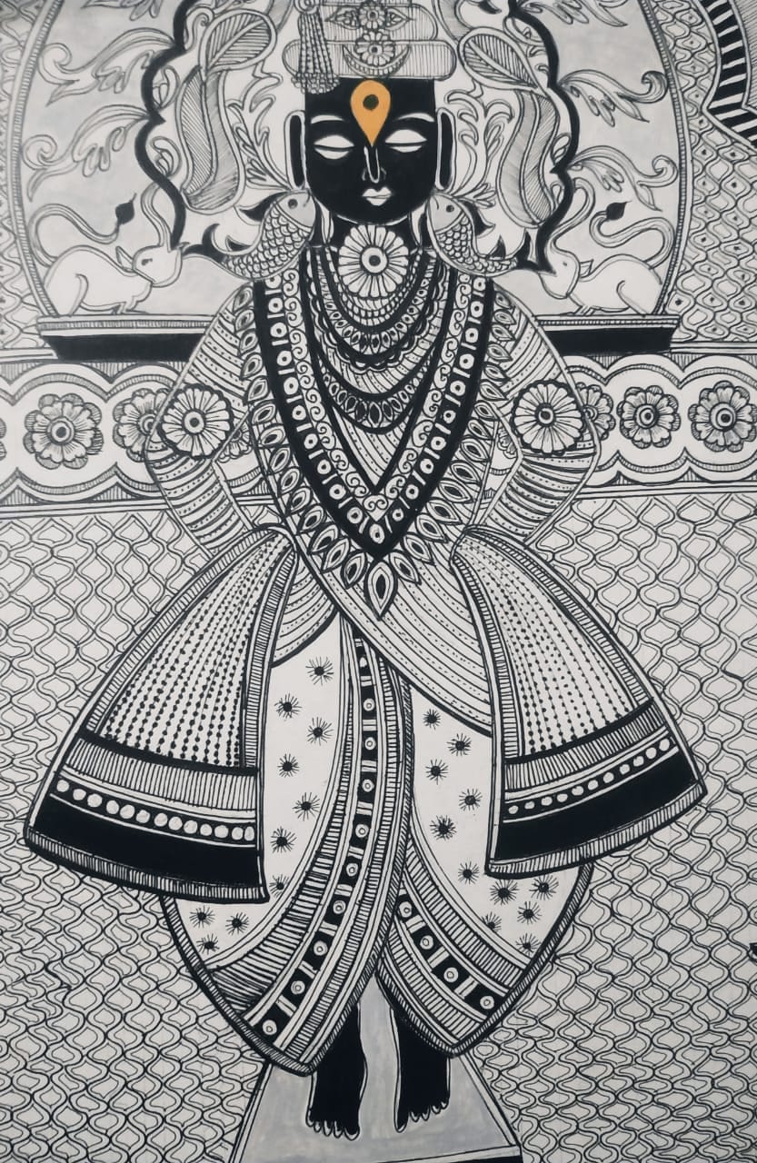 Lord Vitthala in Madhubani Style - Etsy