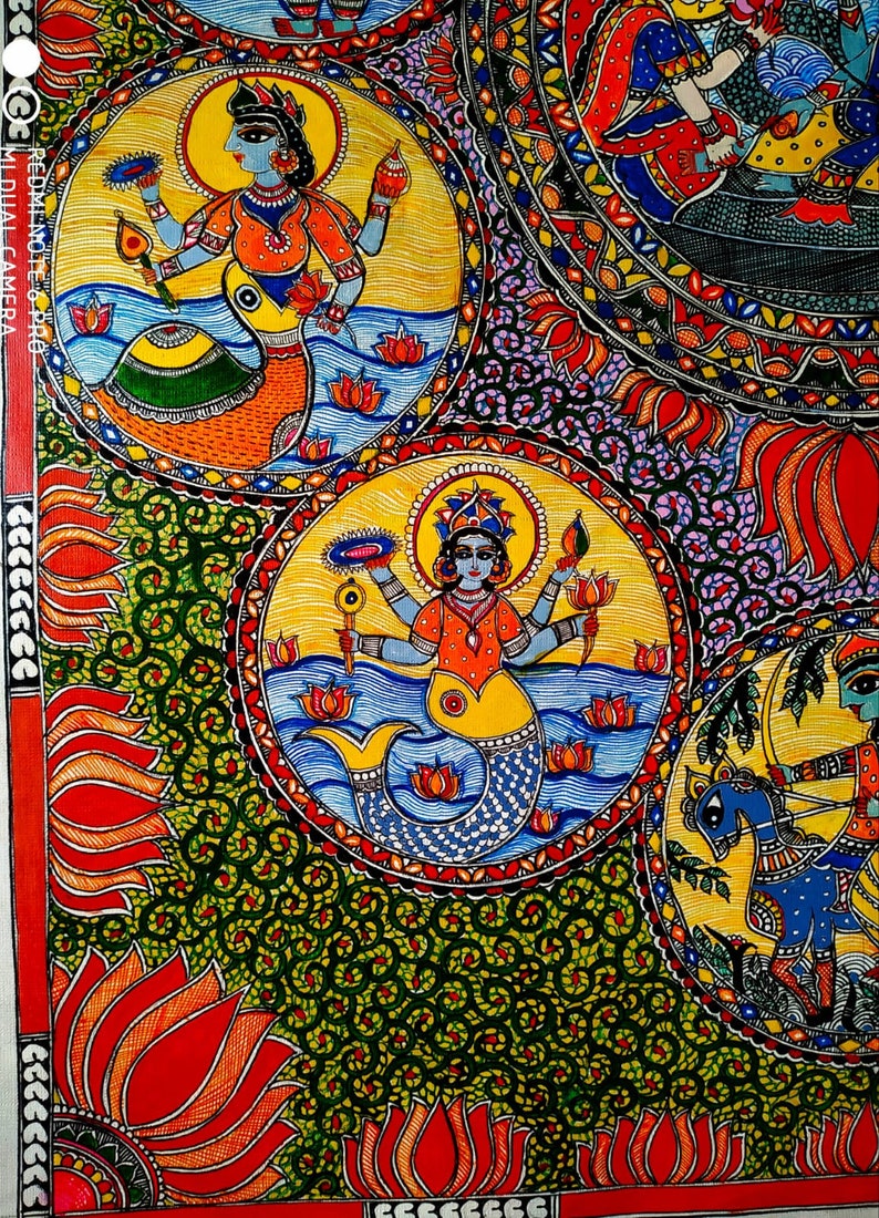 Dashavatar Lord Vishnu, Original Hand Painted - Etsy