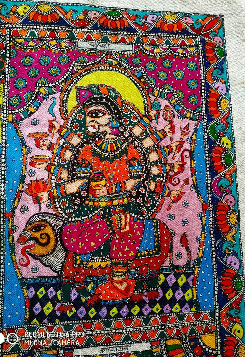 Nav Durga in Madhubani Painting - Etsy