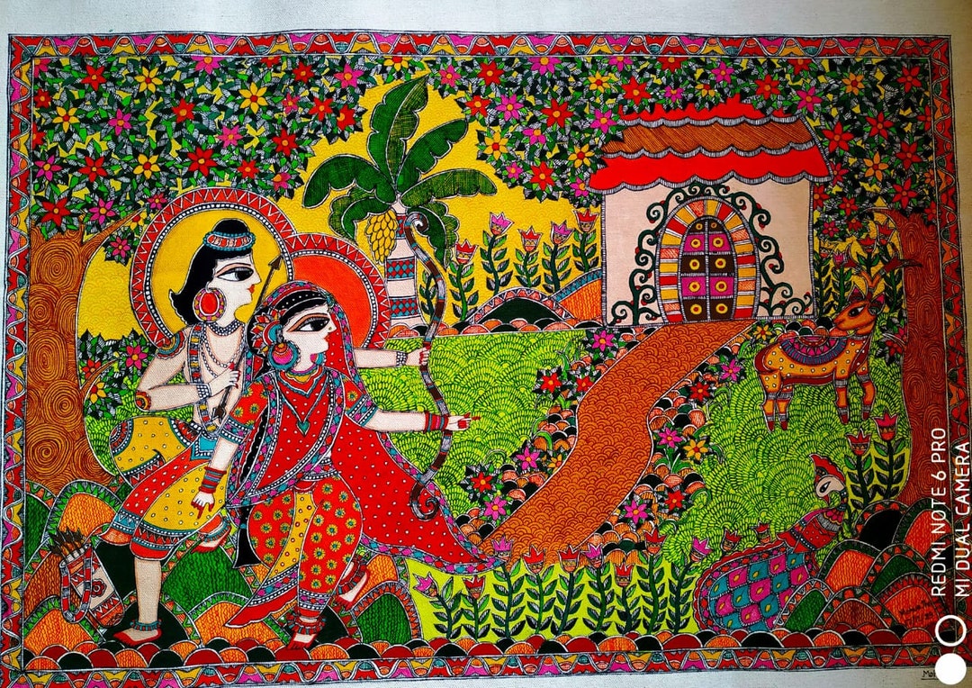 Ram Sita Marich Vadh Original Hand Painted Madhubani Painting - Etsy