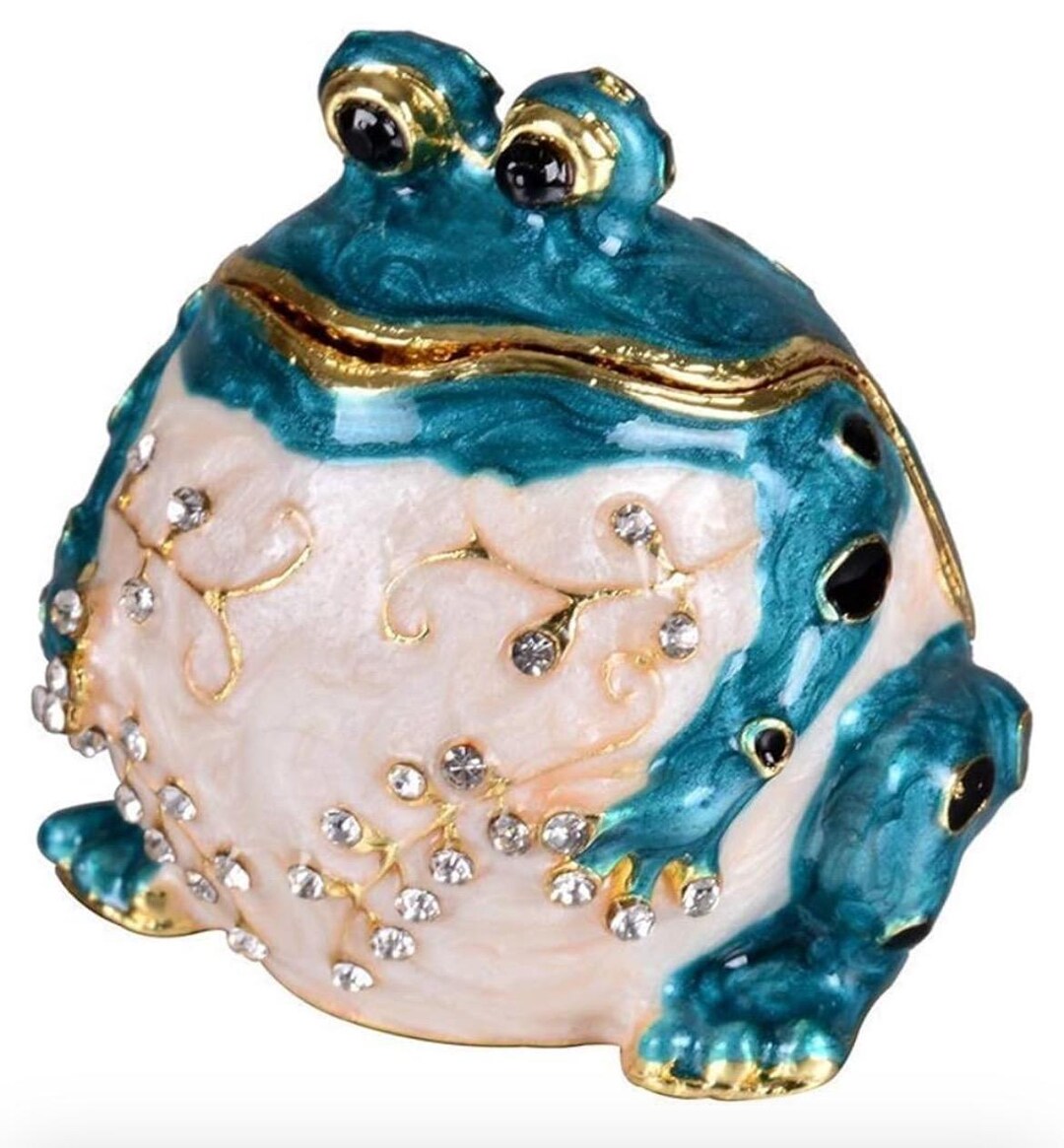 Big Mouth New Blue Bull Frog Trinket Box. This is so Cute and Very ...