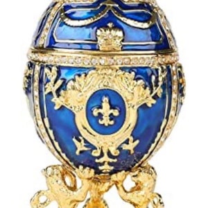 Royal Regal Color Looking New Faberge Type Imperial Egg. This is a Navy ...