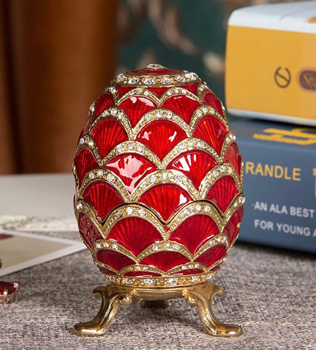 Pine Cone Style Unique Faberge Replica Egg. It is a Staple Egg in Any ...