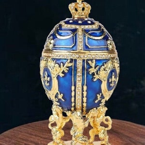 Royal Regal Color Looking New Faberge Type Imperial Egg. This is a Navy ...