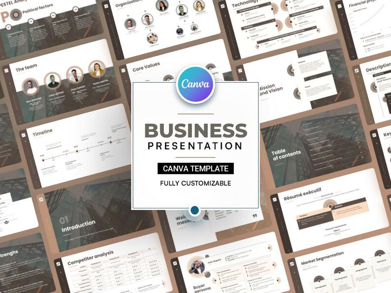 Customizable Canva Presentation Template – Modern & Professional Design - Etsy