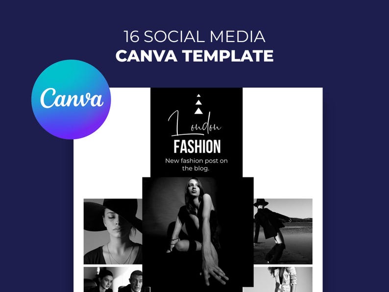 16 Black and White Canva Templates - Canva Social Media Post for ...