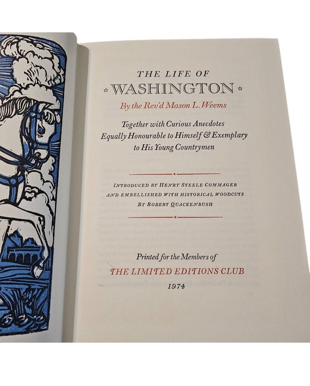 The Life of Washington & Rev'd M.L Weems Book Signed Limited Edition ...