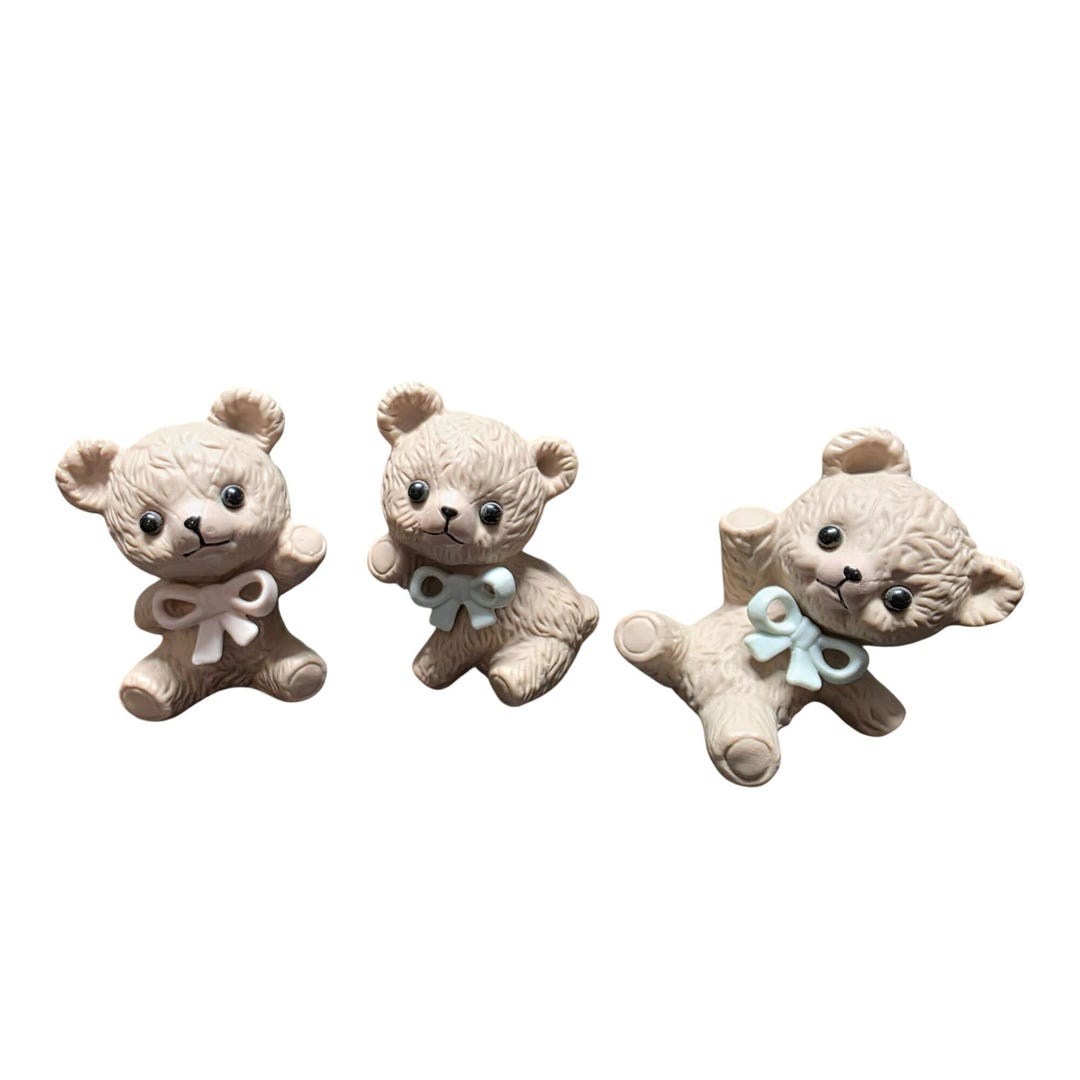 Tumbling Teddy Bear Figurines Flip, Ann, & Flop Made in Malasia - Etsy