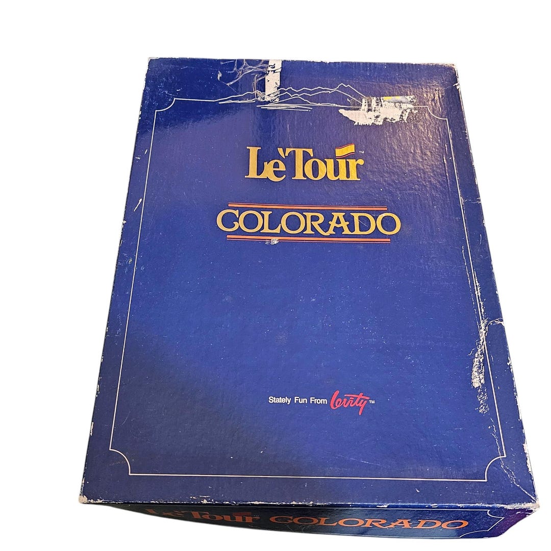 1984 Le Tour Colorado State Map Board Game Trivia Vintage Complete ...