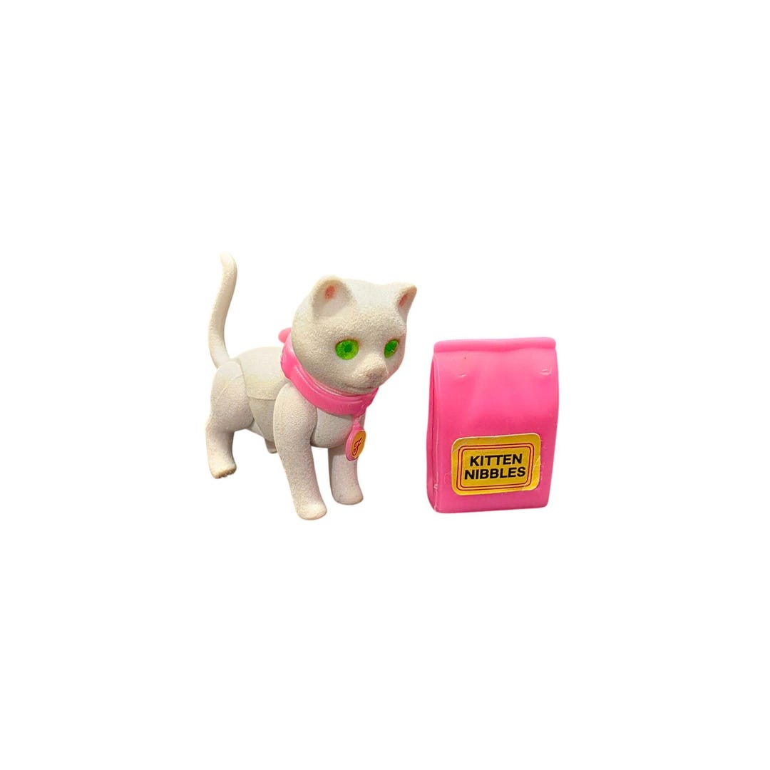 Vintage 80s Barbie Fluff White Cat Green Eyes Kitty Pet - Etsy