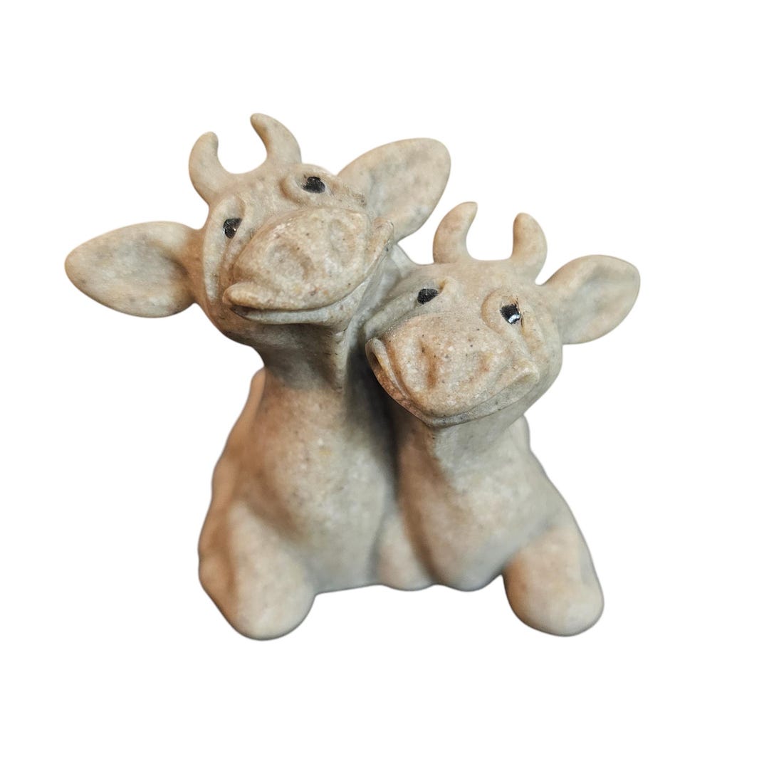 Quarry Critters Cherry & Chip Cows Figurine Second Nature - Etsy