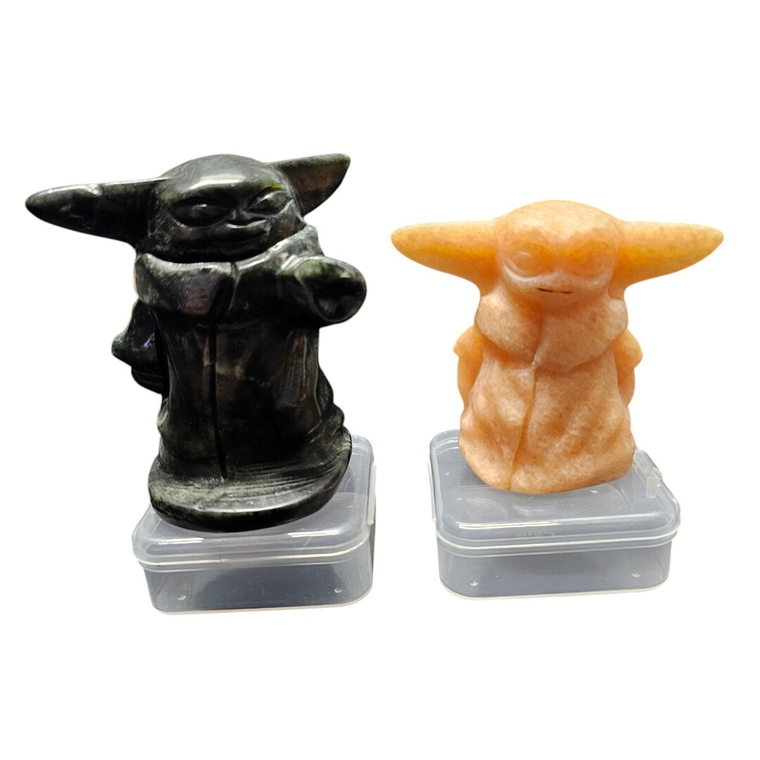Yoda Star Wars Crystal Carvings Figurine Sandstone, Serpentine Lot ...