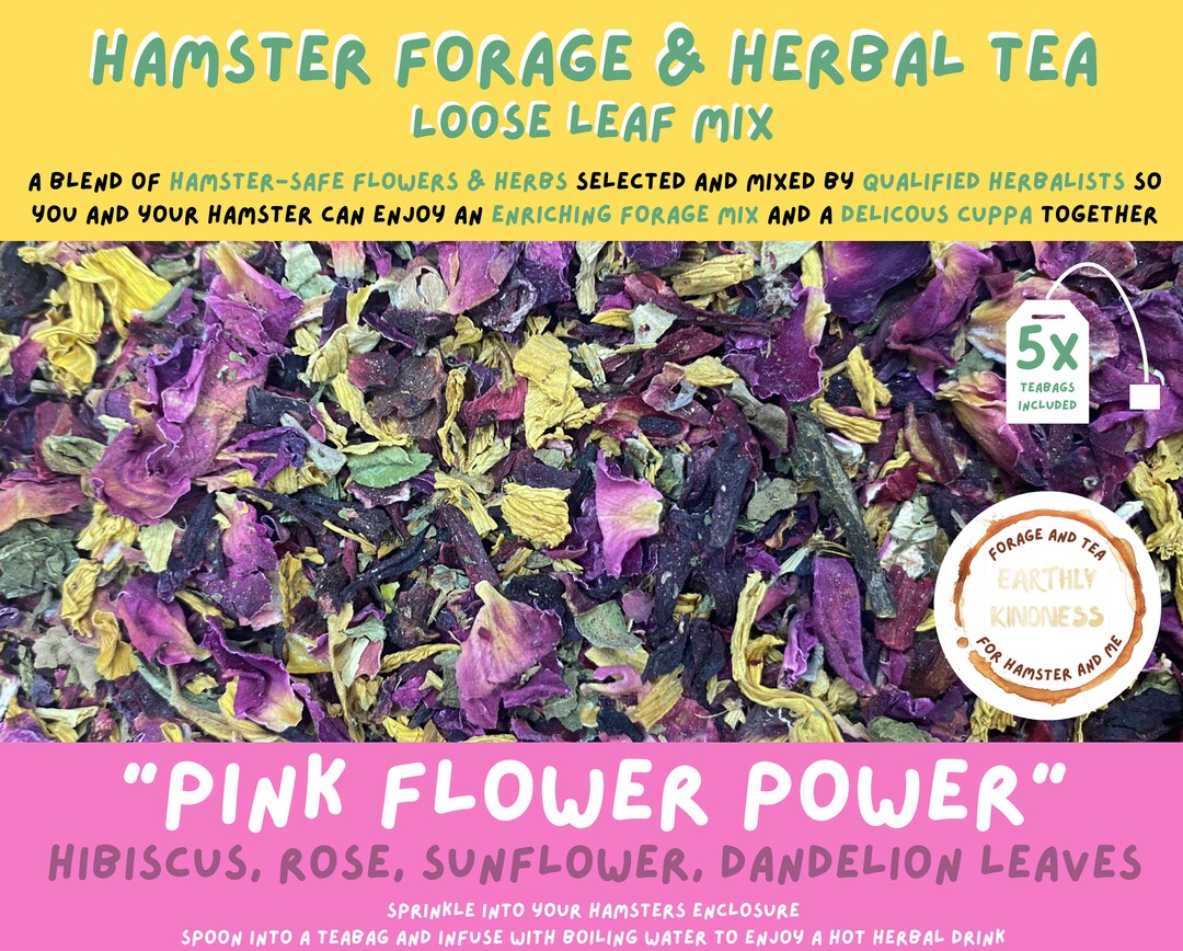 Forage and Tea for Hamster and Me Pink Flower Power A Nutritious Blend ...