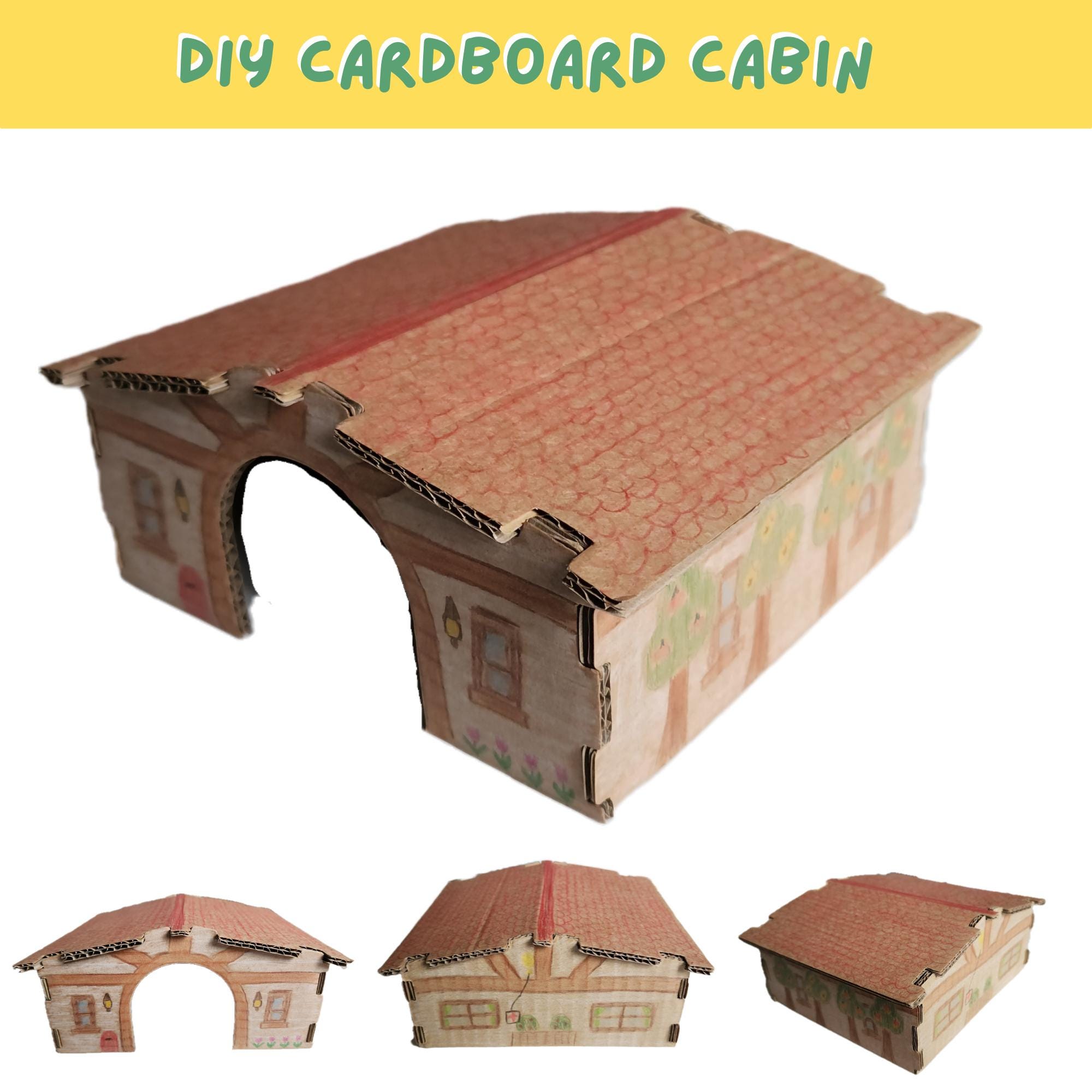 DIY Cardboard Hamster Cabin: Enrichment Hide House Cage Accessory - Etsy