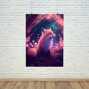 Magical Fox Art Print, Printable Typographical Art, Digital Download ...