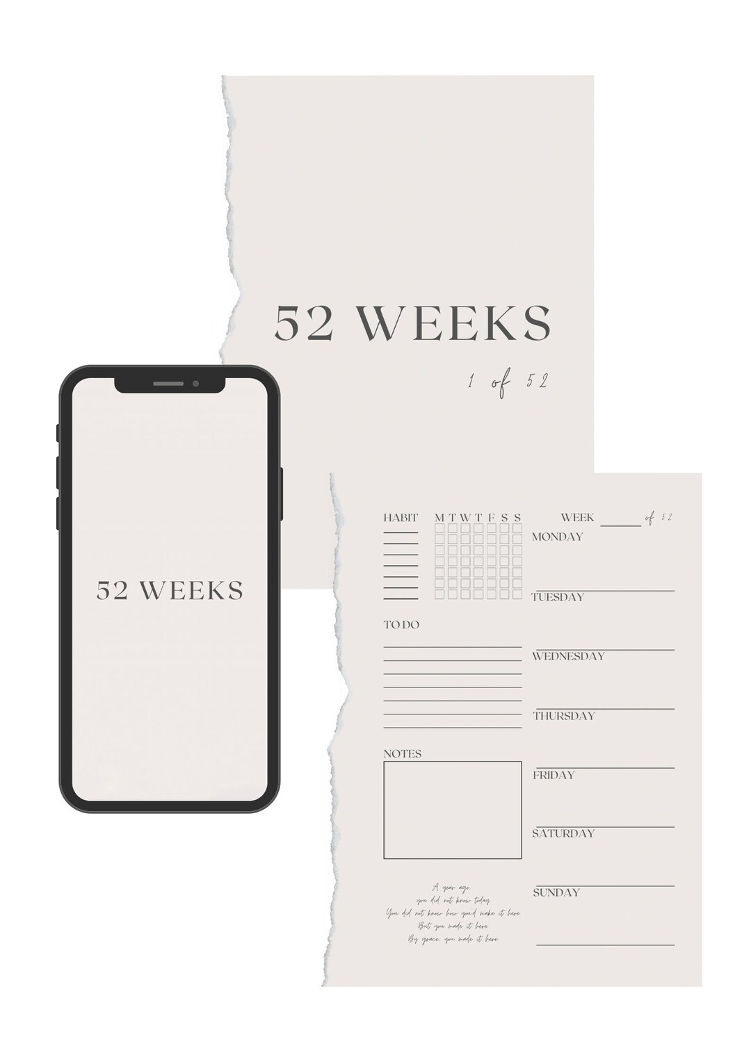 Full Version of Printable Productivity Weekly Planner With Habit ...