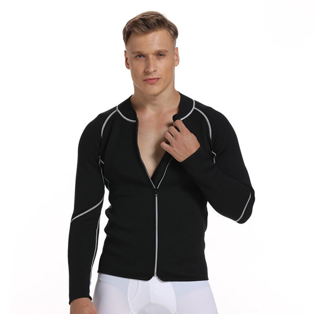 Men Sweat Neoprene Weight Loss Sauna Suit Workout Shirt Body Shaper ...