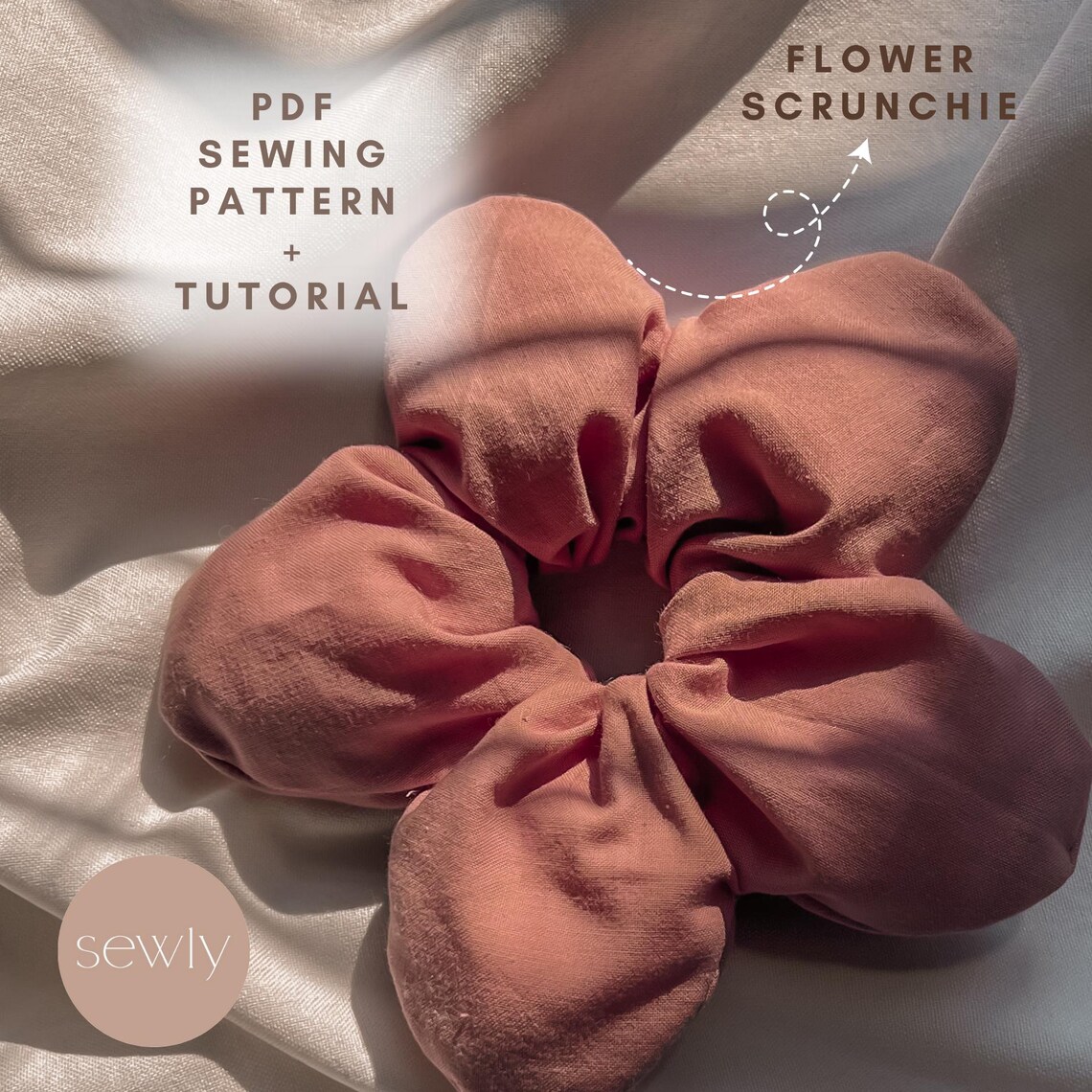 Flower Scrunchie Sewing Pattern PDF | DIY Hair Tie Pattern | Easy ...