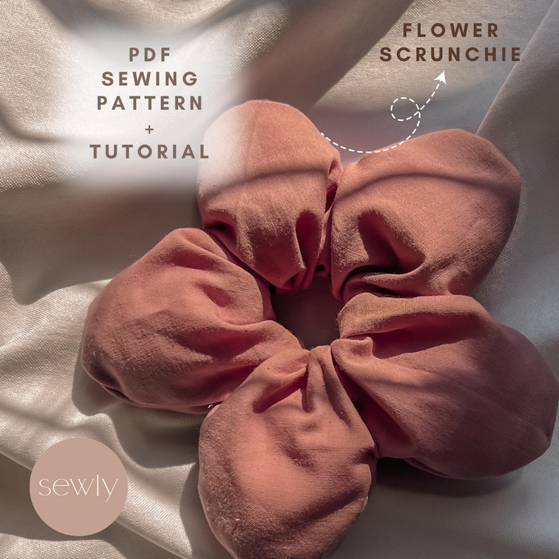 Flower Scrunchie Sewing Pattern PDF | DIY Hair Tie Pattern | Easy ...