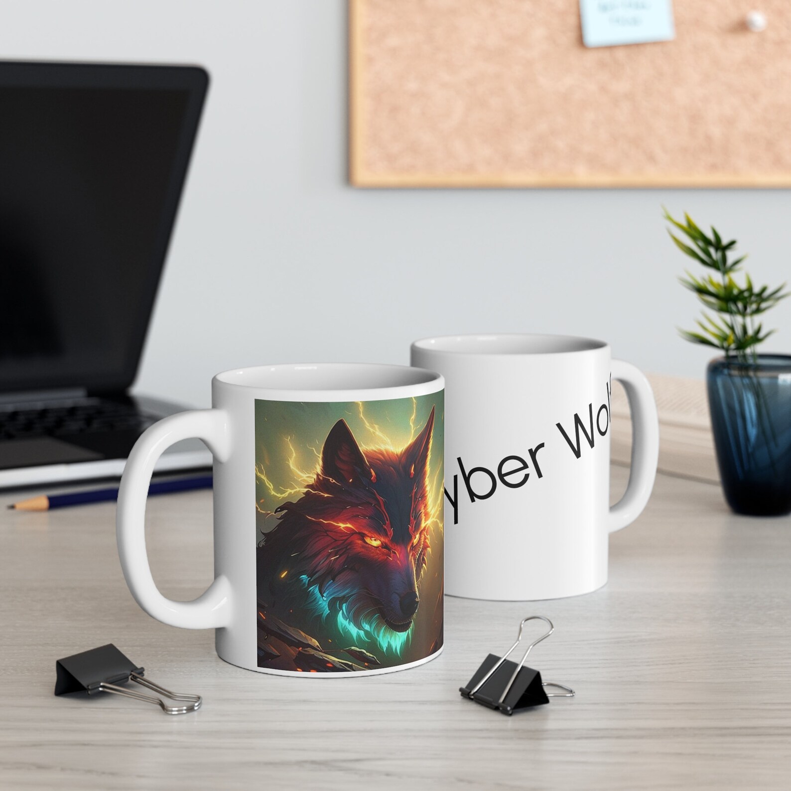 Cyber Wolf Mug 11oz Wolf Mug Wolf Print Mug Gift for Wolf - Etsy UK
