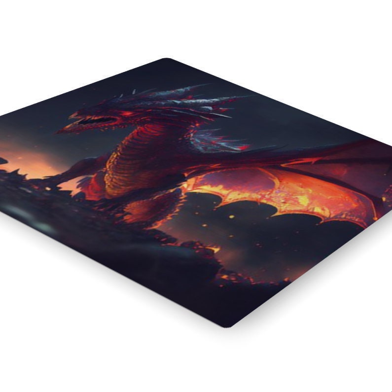 Unique 'wings of Fury' Red Fire Dragon Horizontal Metal Art - Etsy