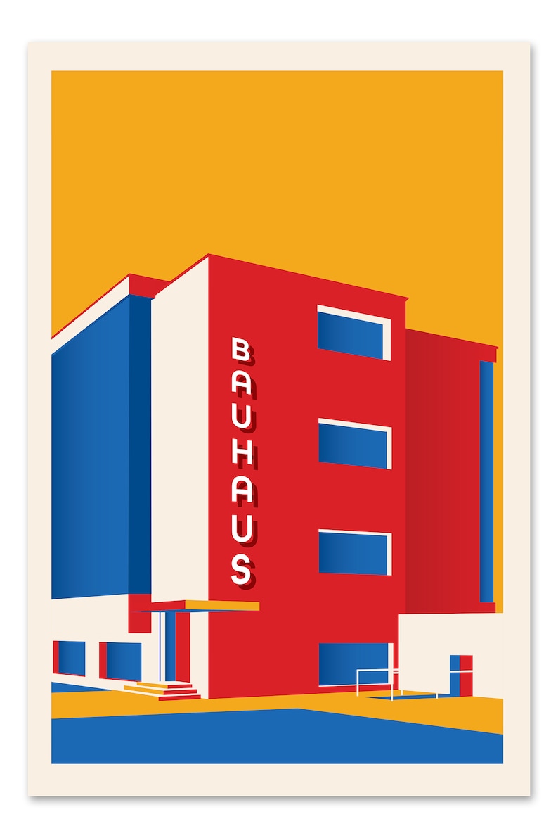 Bauhaus Portrait of the Iconic Bauhaus School Building Poster, Bauhaus ...