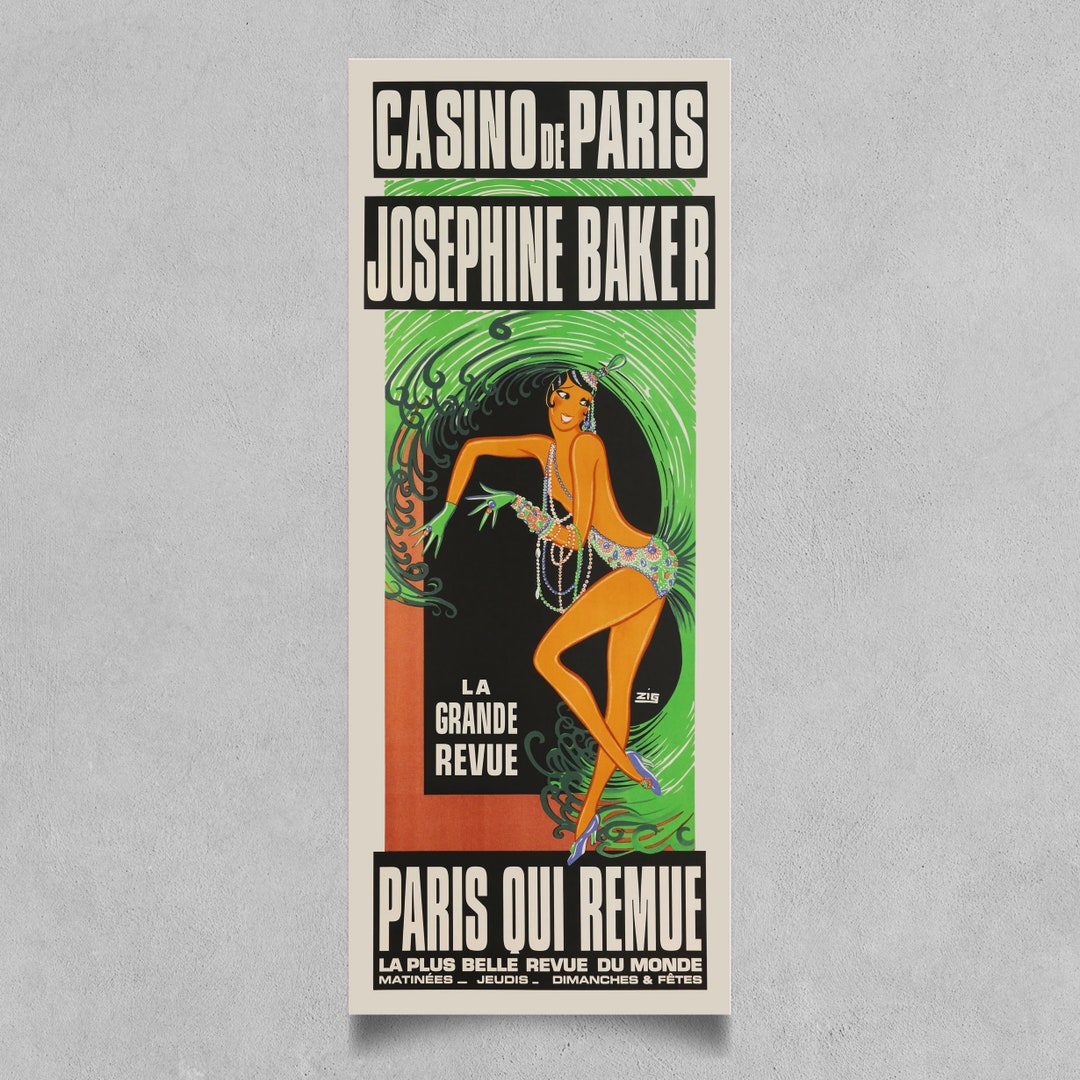 Vintage Josephine Baker Poster - Art Nouveau 1920s Casino De Paris ...