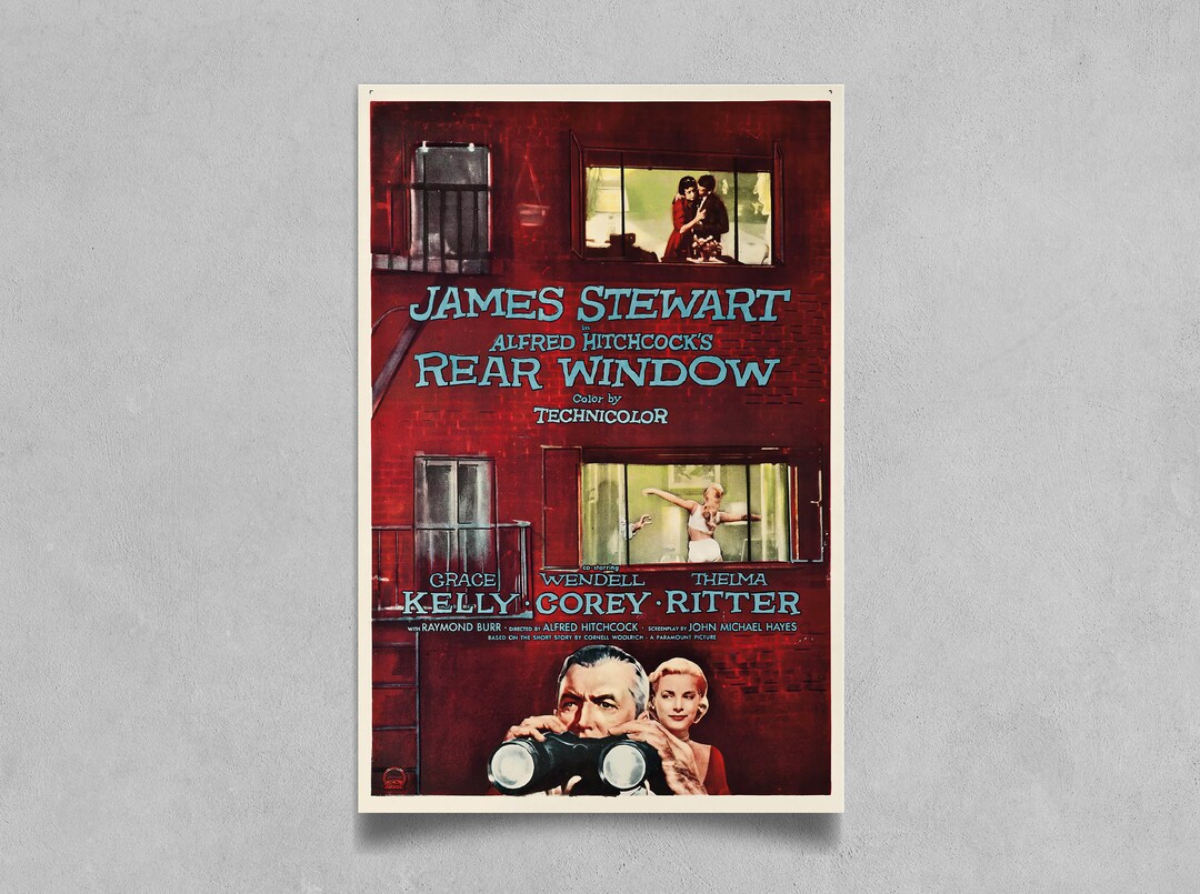 Rear Window Movie Poster Reprint - Classic Hitchcock Film Art Decor - Etsy