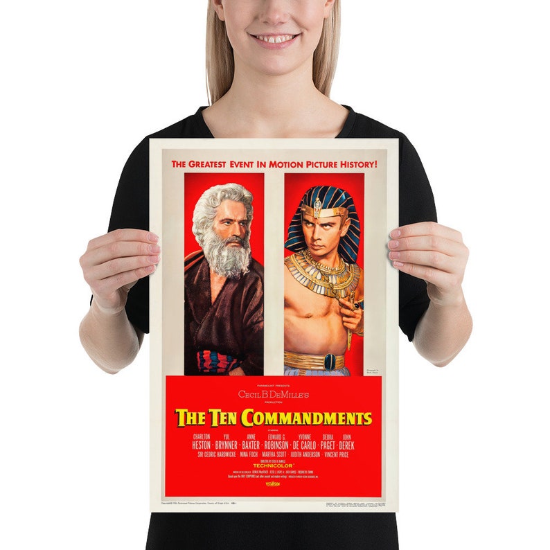The Ten Commandments 1956 Film Poster Print Cecil B. Demille - Etsy