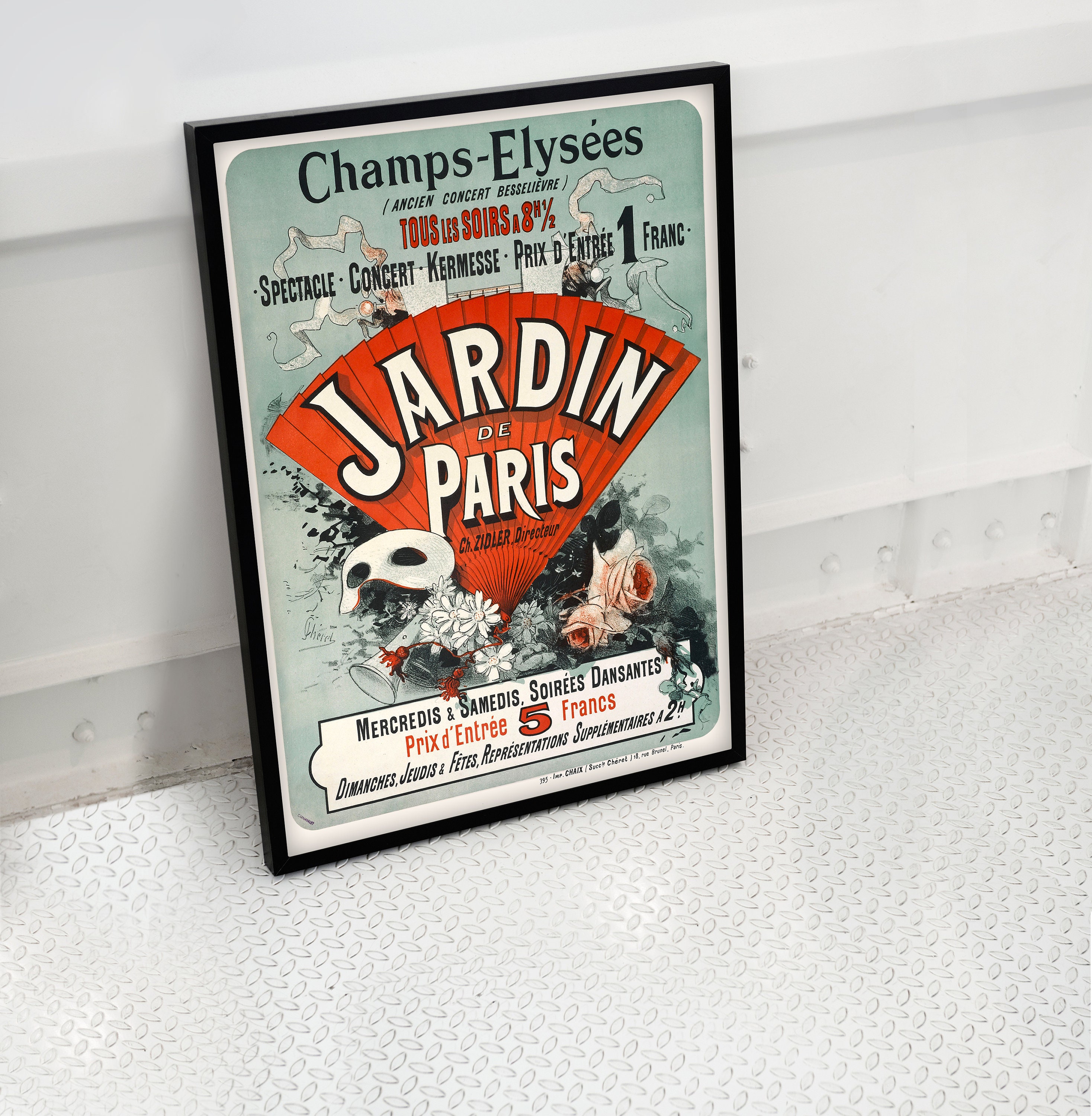 Vintage Champs-elysées Concert Poster Reprint: Parisian Nightlife Art ...