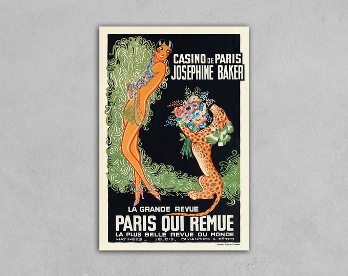 Reproduction French Poster of Joséphine Baker Appearing at the Casino ...