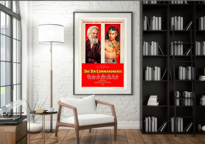 The Ten Commandments 1956 Film Poster Print Cecil B. Demille - Etsy