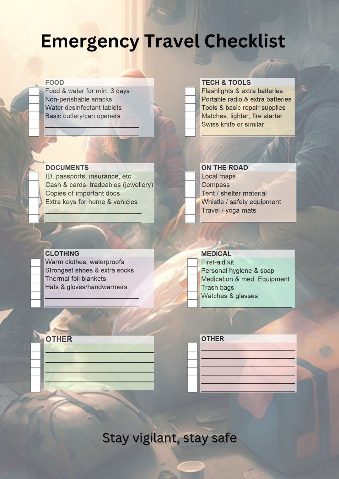 Natural Disaster Emergency Preparedness Travel Checklist Be Ready for ...