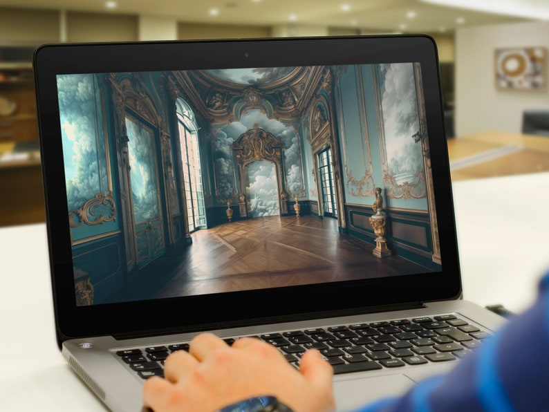 Rococo Palace Zoom Vtuber Backgrounds Fondos digitales interiores de ...