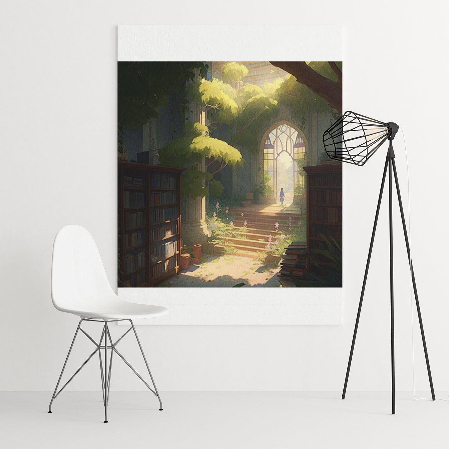 Magical Fantasy Library Artwork Anime Home Decor, Digital Gift ...