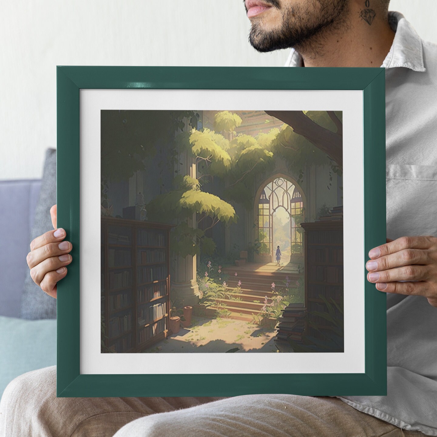 Magical Fantasy Library Artwork Anime Home Decor, Digital Gift ...