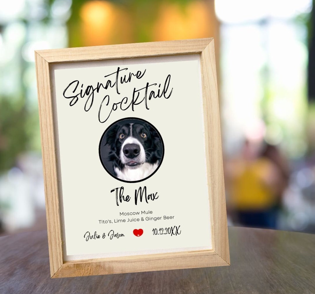 Dog Signature Drink Sign Template - Etsy