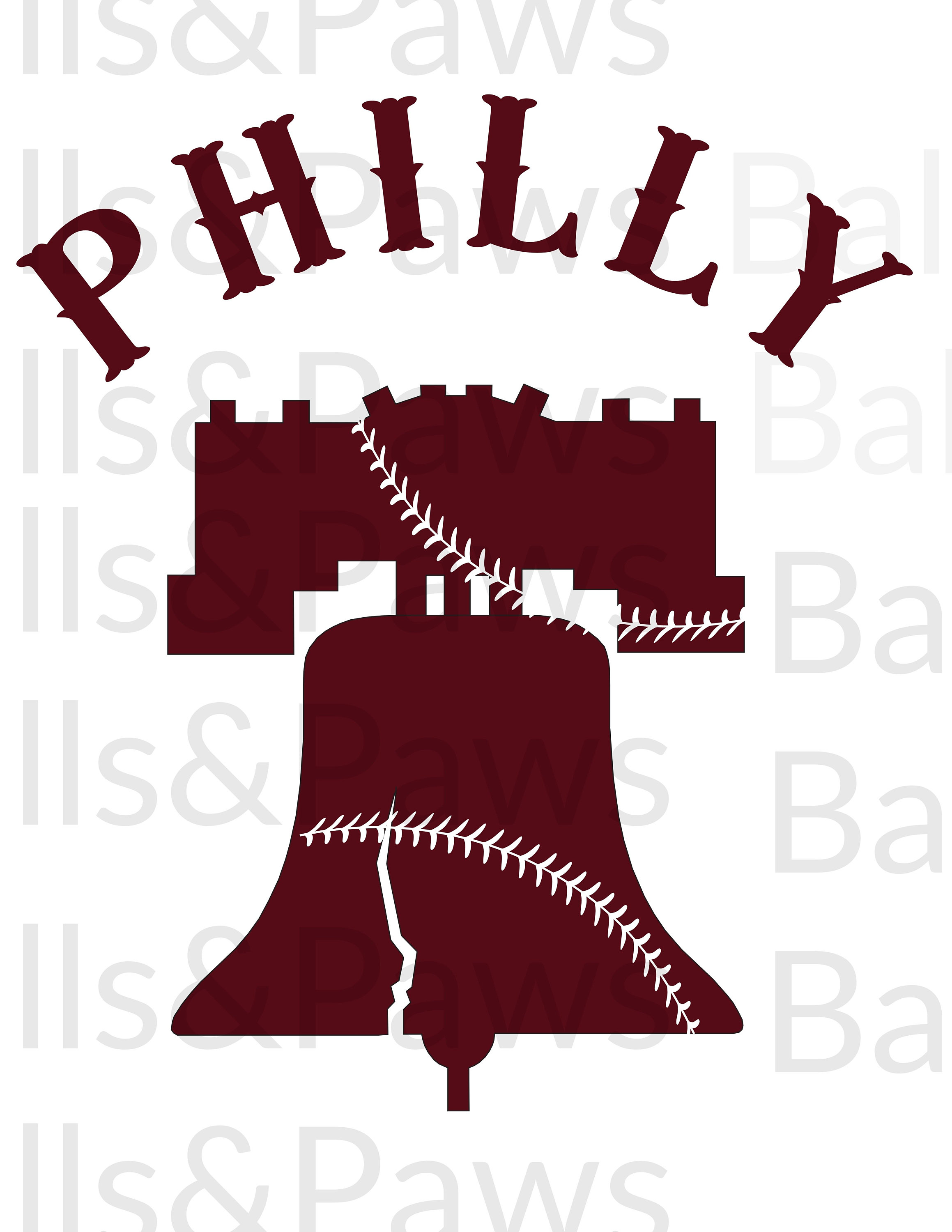 Philly Baseball Liberty Bell-digital Images - Etsy