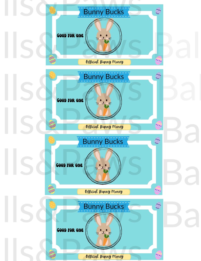 Bunny Bucks Printable Easter Gift Certificates - Etsy