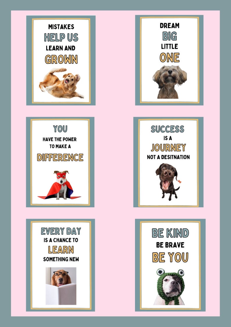 Dog Themed Classroom Sayings Posters-digital Images (6 Designs) - Etsy
