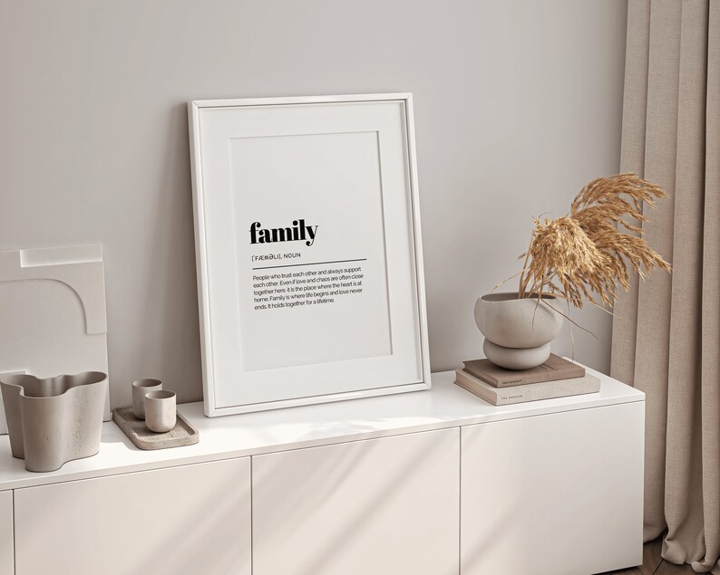 Family Poster, Definition Family, Poster for the Living Room ...
