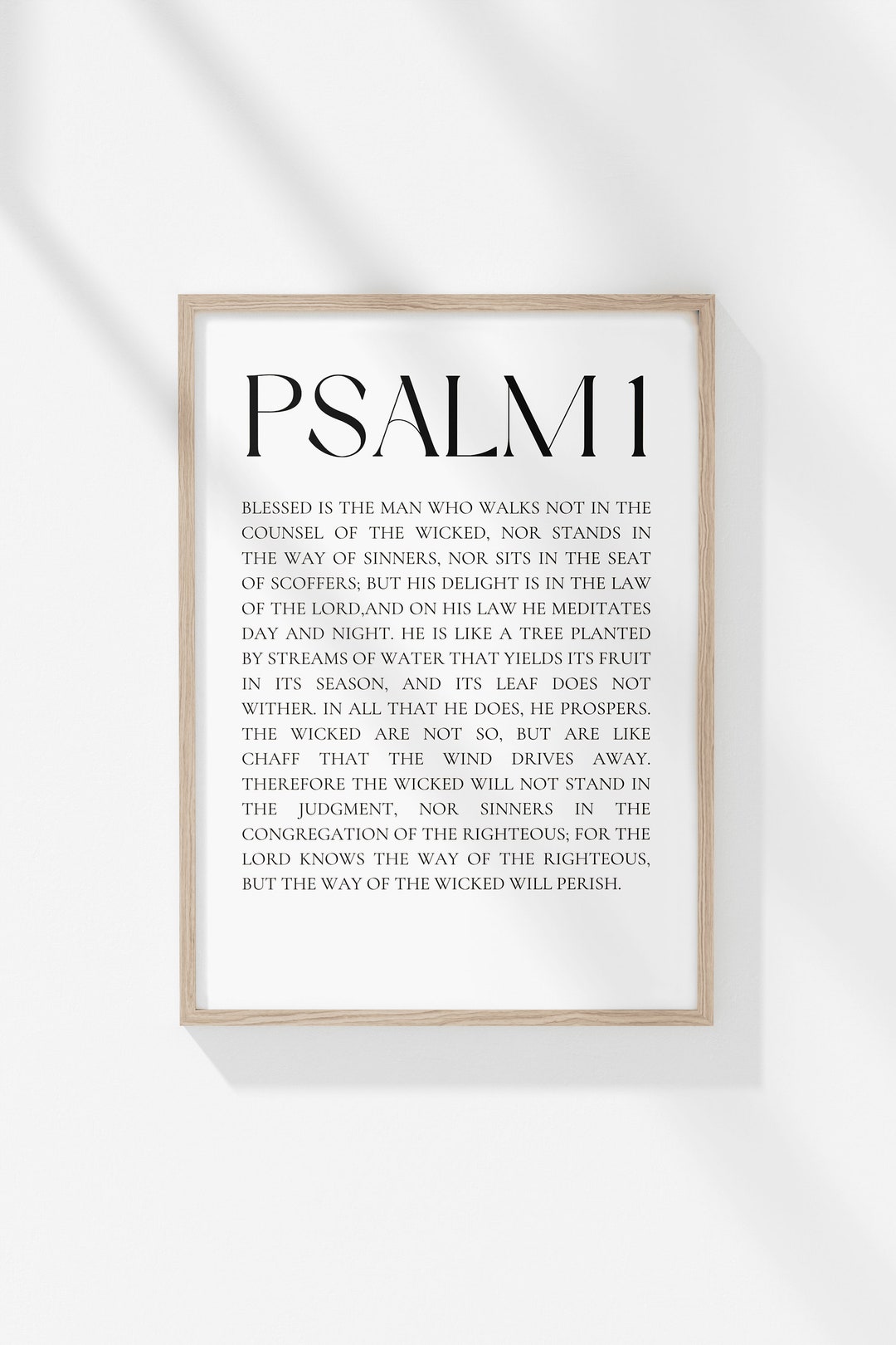 Psalm 1, Bible Verse Print, Christian Wall Poster, Christian Wall Decor ...
