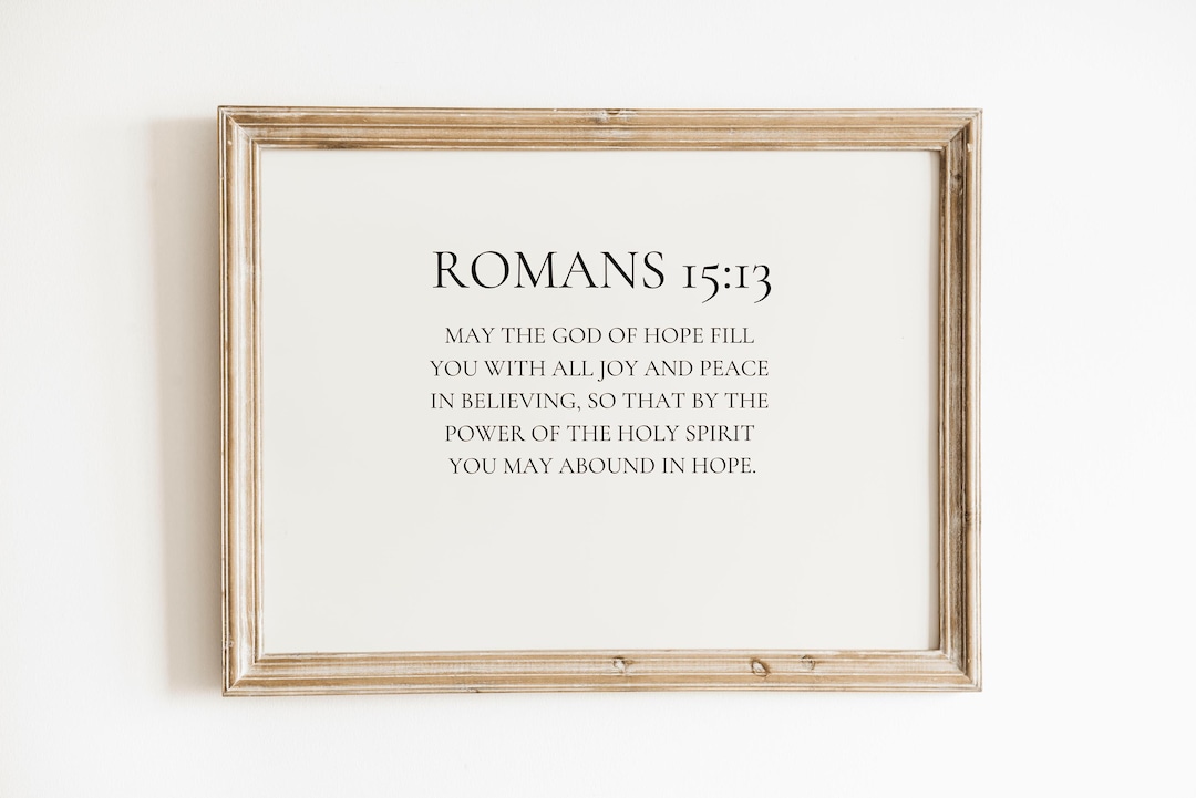 Romans 15:13 Beige Poster , Christian Poster, Bible Verse Prints ...