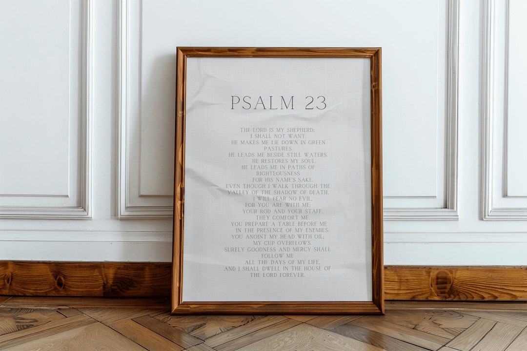 Psalm 23 Wall Art, Psalm 23, Vintage Bible Verse Poster, Christian Wall ...