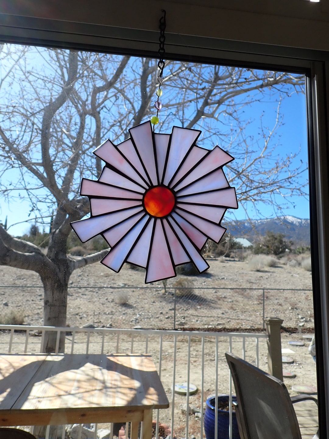 Stained Glass Window Suncatcher, Mojave Aster Desert Wildflower - Etsy